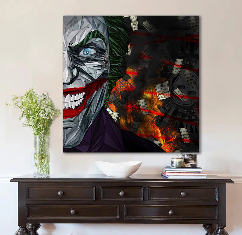 Бэтмен / Джокер, картина на стену, постер с Джокером, 60х80 см.