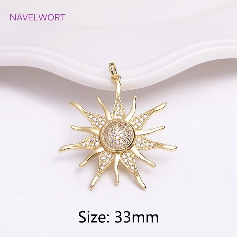 Шарм Солнце NAVELWORT, 18K gold plated, 33mm