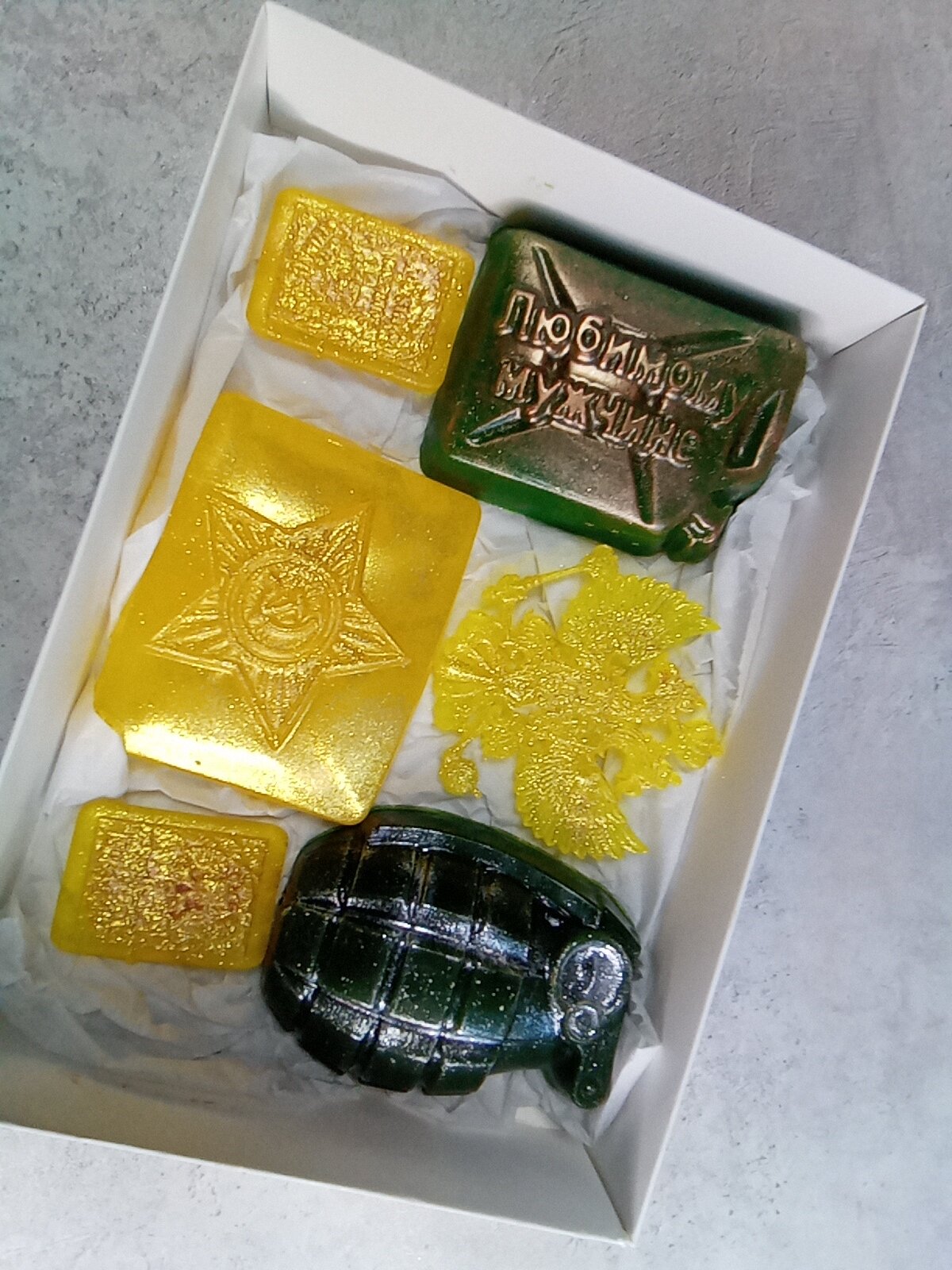 Мыло сувенирное ручной работы, набор, Настоящему мужчине, вес 400 г.