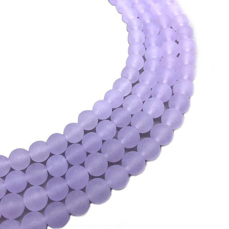 Фиолетовые матовые бусины из халцедона и нефрита 4-12 мм 4mm approx 93beads