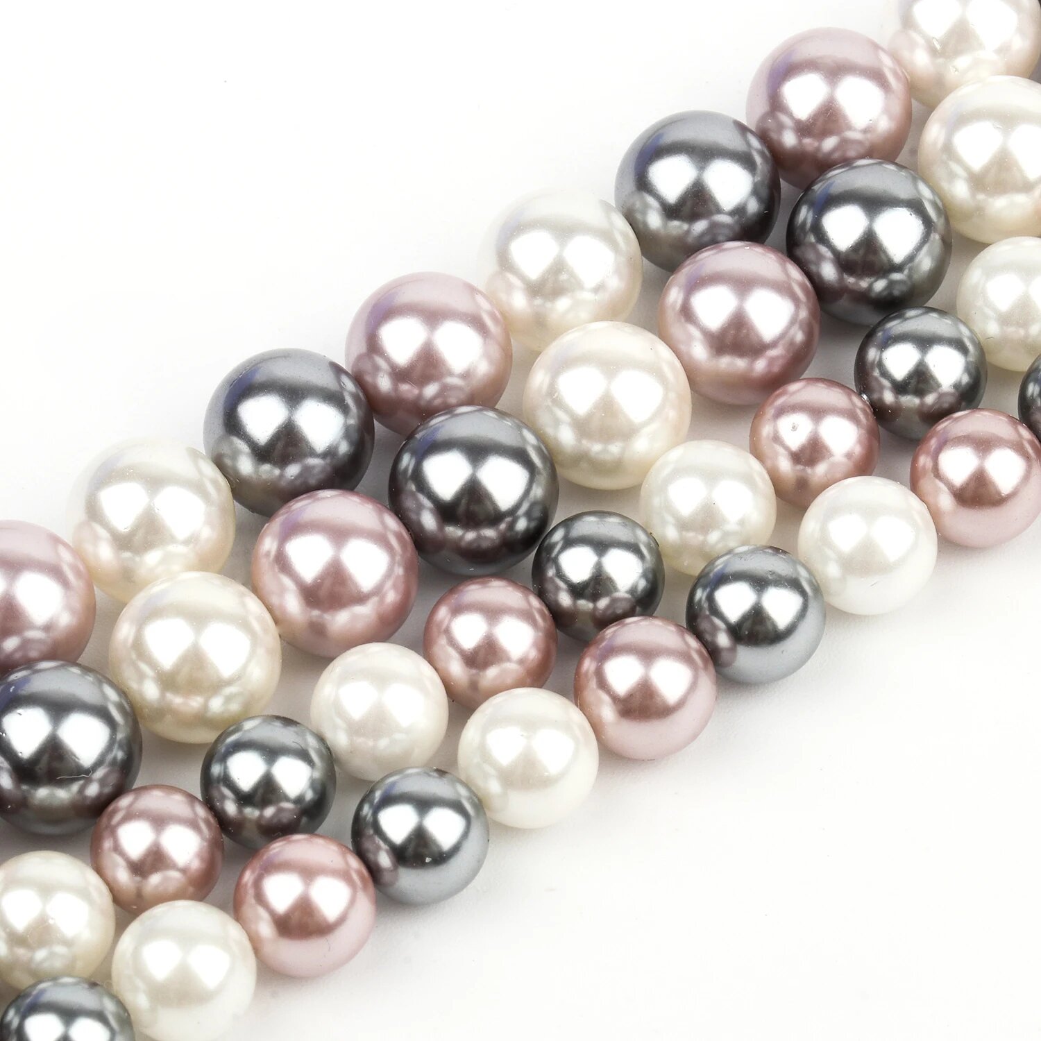 Бусины из ракушек AOHAYOOMQ 6/8/10/12 мм 12mm about 28pcs, mixed colors 2