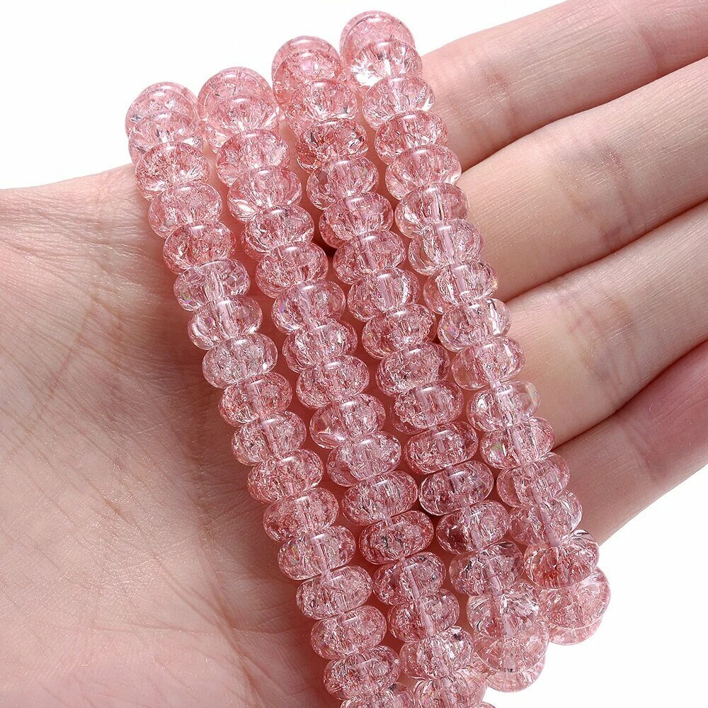 Плоские круглые бусины из натурального камня 90 шт Розовый, Watermelon Red 4X8mn