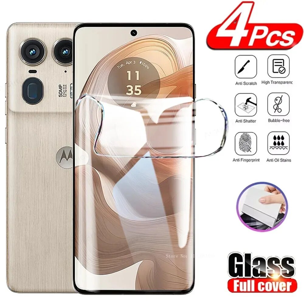 4 шт. HD изогнутая гидрогелевая пленка для Motorola Edge 50 40 30 20 50 Ultra Fusion for Edge 40