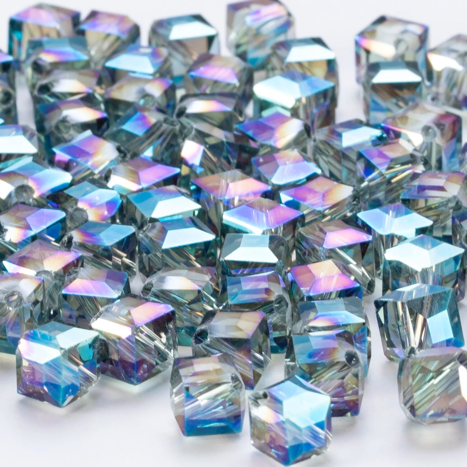 Квадратные стеклянные бусины-разделители Small Bridge 8mm 20pcs, DF007