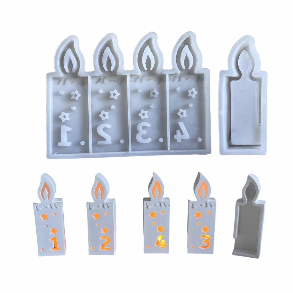 Форма для свечей, Силиконовая форма для цифр свечей атмосферного света, 1 набор