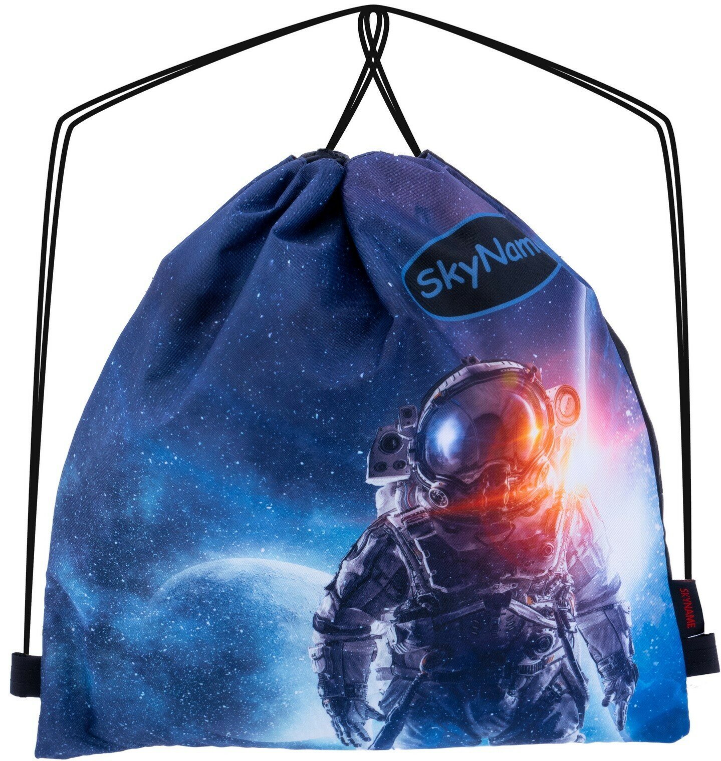 Мешок для сменной обуви SkyName для мальчика увеличенного размера 45 х 40 см с лямками из шнурков