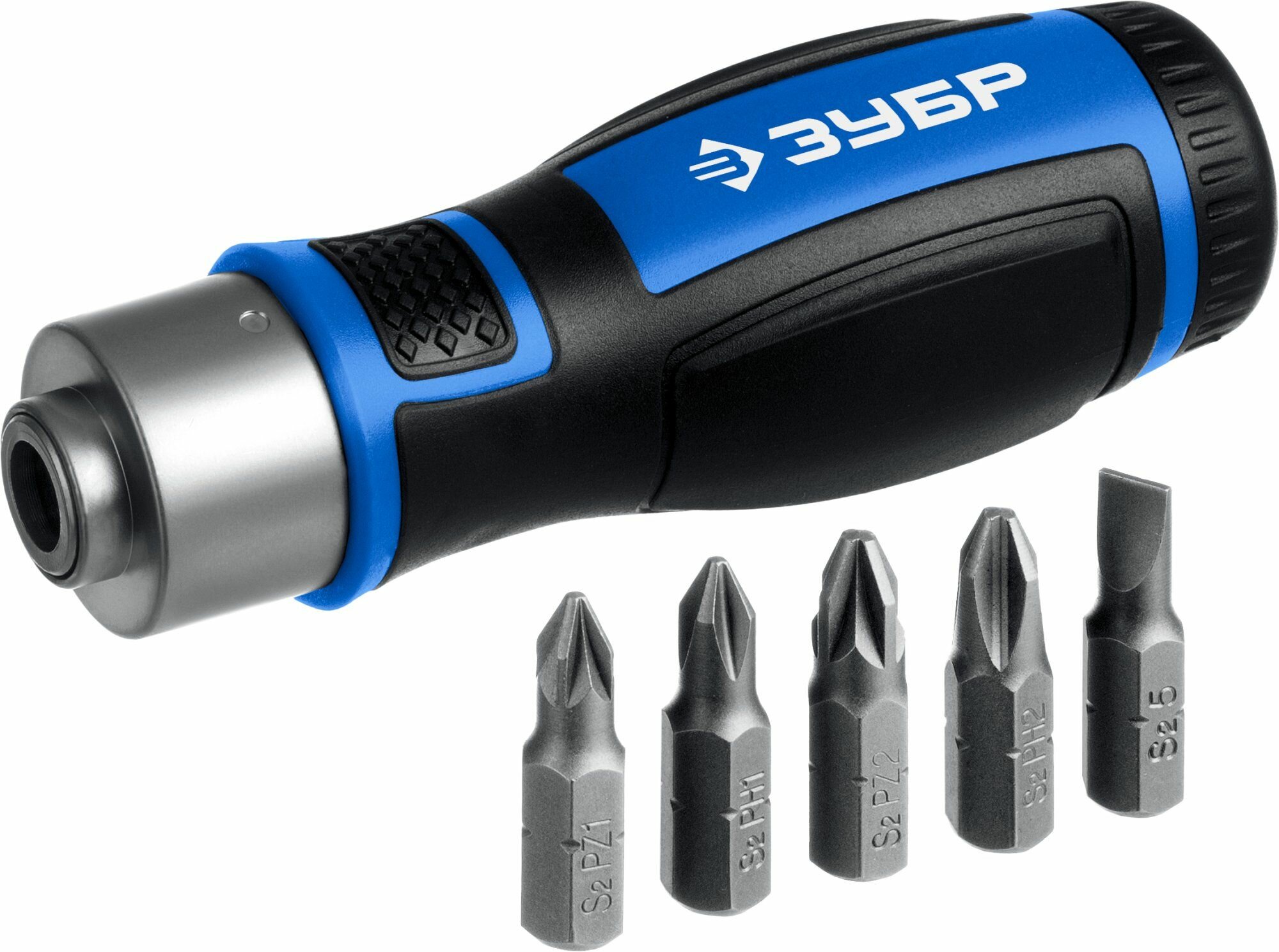 Реверсивная отвертка ЗУБР, 6 предм, с насадками 25171