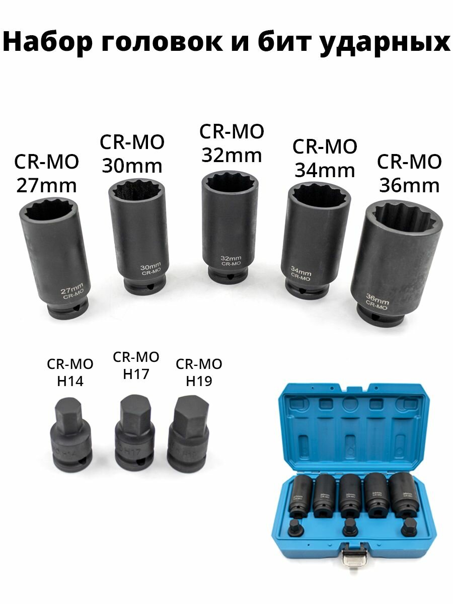 Набор головок и бит ударных для ступиц