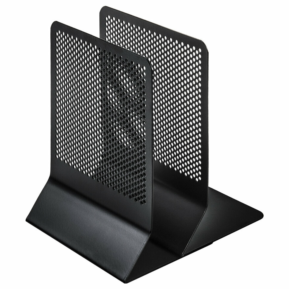 Держатель (ограничитель) подставка для книг BRAUBERG "Germanium Original", комплект 2 штуки, металл, 237978, 237978