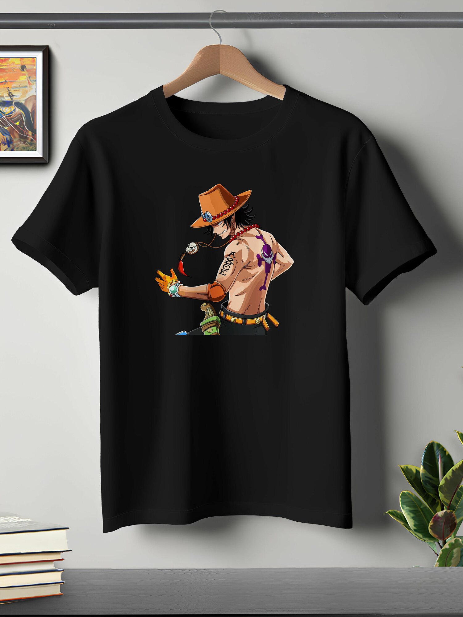 Футболка ONEQ унисекс 56-58 (3XL) размер с принтом One Piece, черная