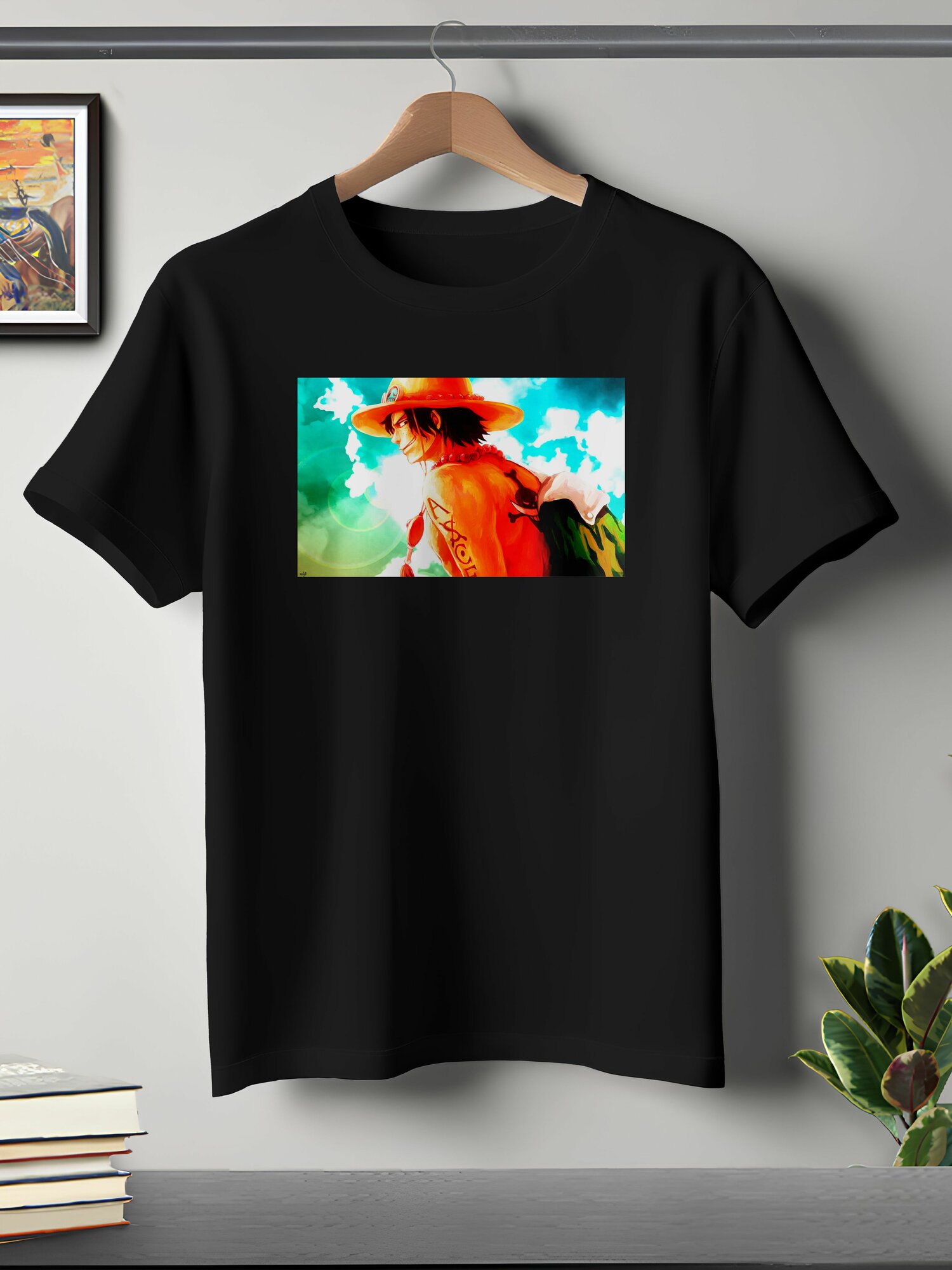 Футболка ONEQ унисекс 50-52 (XL) размер с принтом One Piece, черная