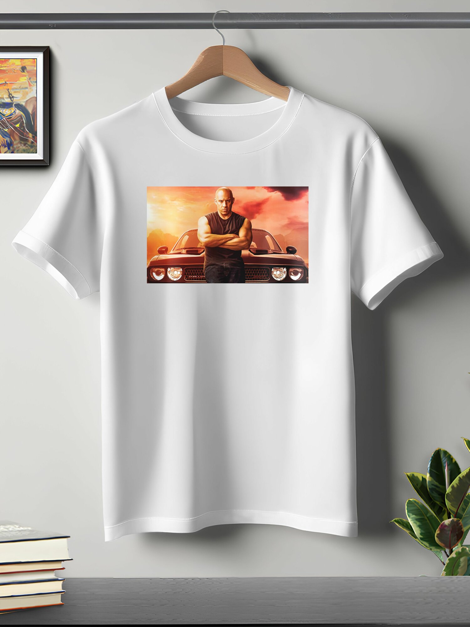 Футболка ONEQ унисекс 68-70 (6XL) размер с принтом Доминик Торетто, белая