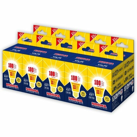 Светодиодная лампа Volpe LED-A60-11W/WW/E27/FR/NR Набор из 10штук 2