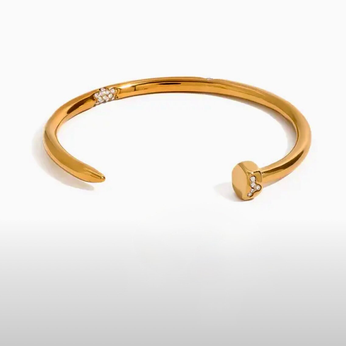 Жесткий браслет, циркон синтетический, стразы, циркон, фианит, Swarovski Zirconia