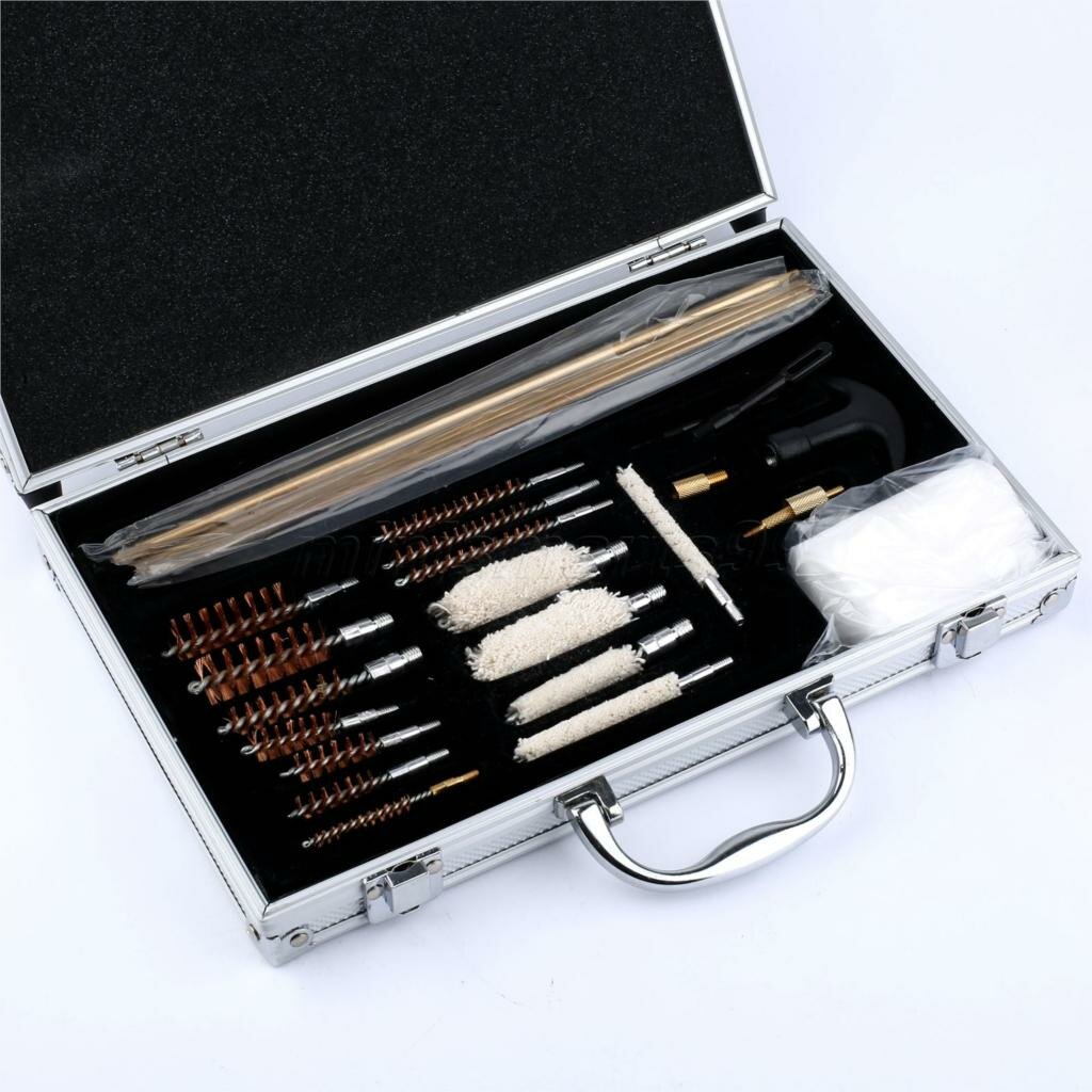 Набор для чистки оружия в металлческом кейсе (универсальный)