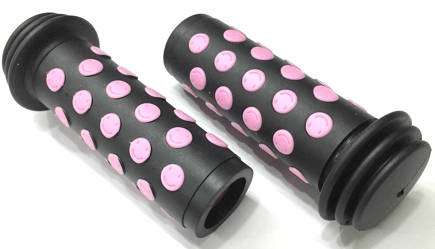 Грипсы ручки велосипедные AUTHOR AGR Junior R20, детские, 102мм, резина, черно-розовые
