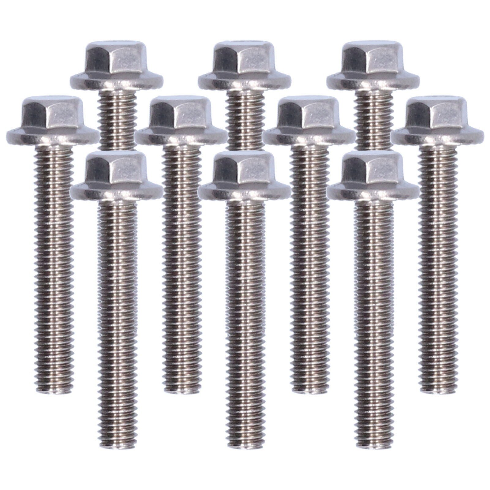 10 шт. болтов с фланцевой шестигранной головкой из нержавеющей стали 304, винты M5 10/12/16/20/25/30/35/40 мм M5x30