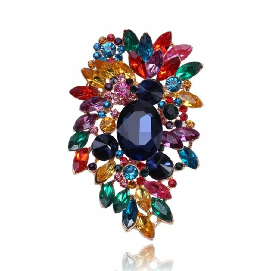 Брошь, хрусталь, стразы