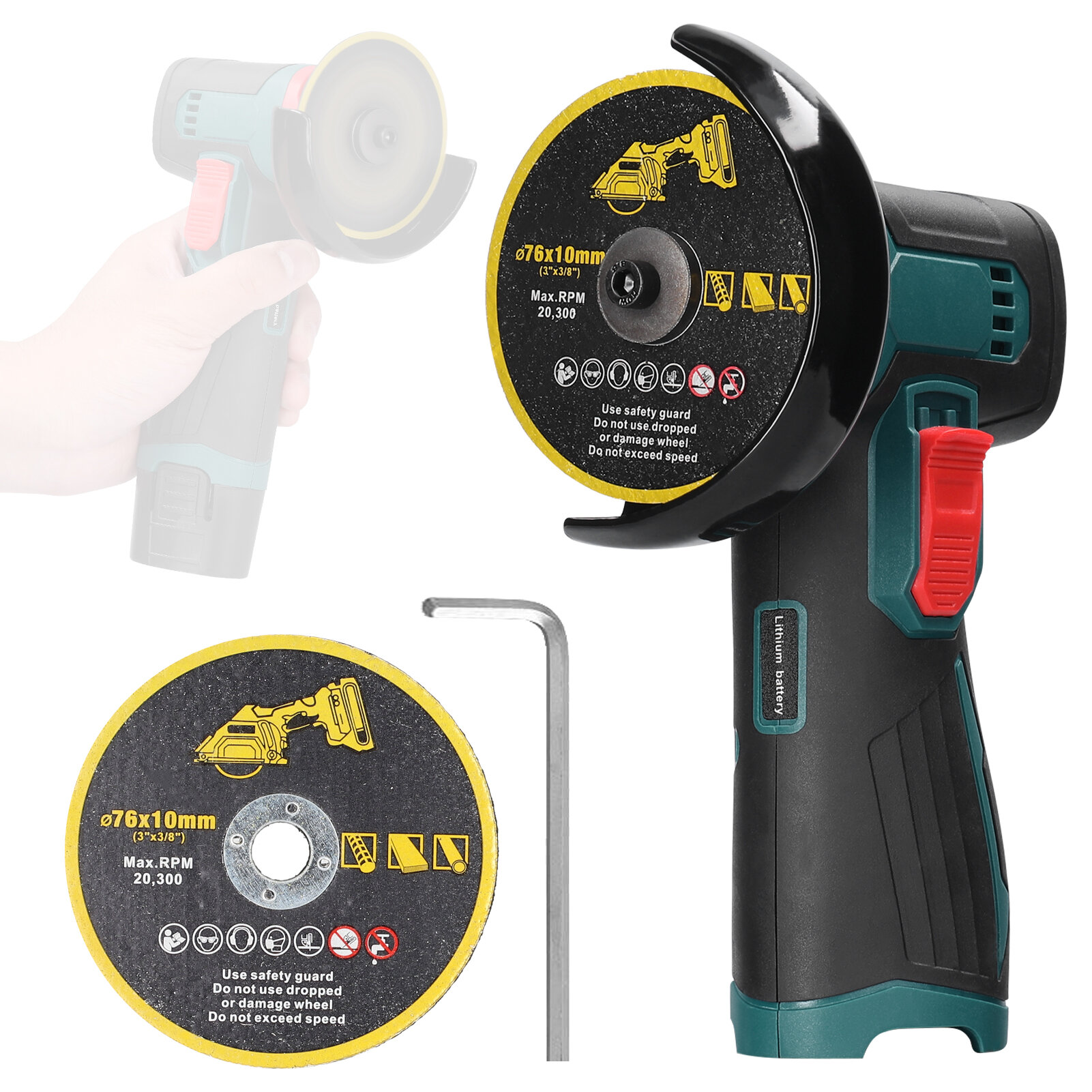 3-дюймовая электрическая шлифовальная машина с щеточным двигателем, многофункциональная угловая шлифовальная машина, ручной литиевый резак, универсальный электроинструмент для резки и полировки керамической плитки, дерева, камня и стали.