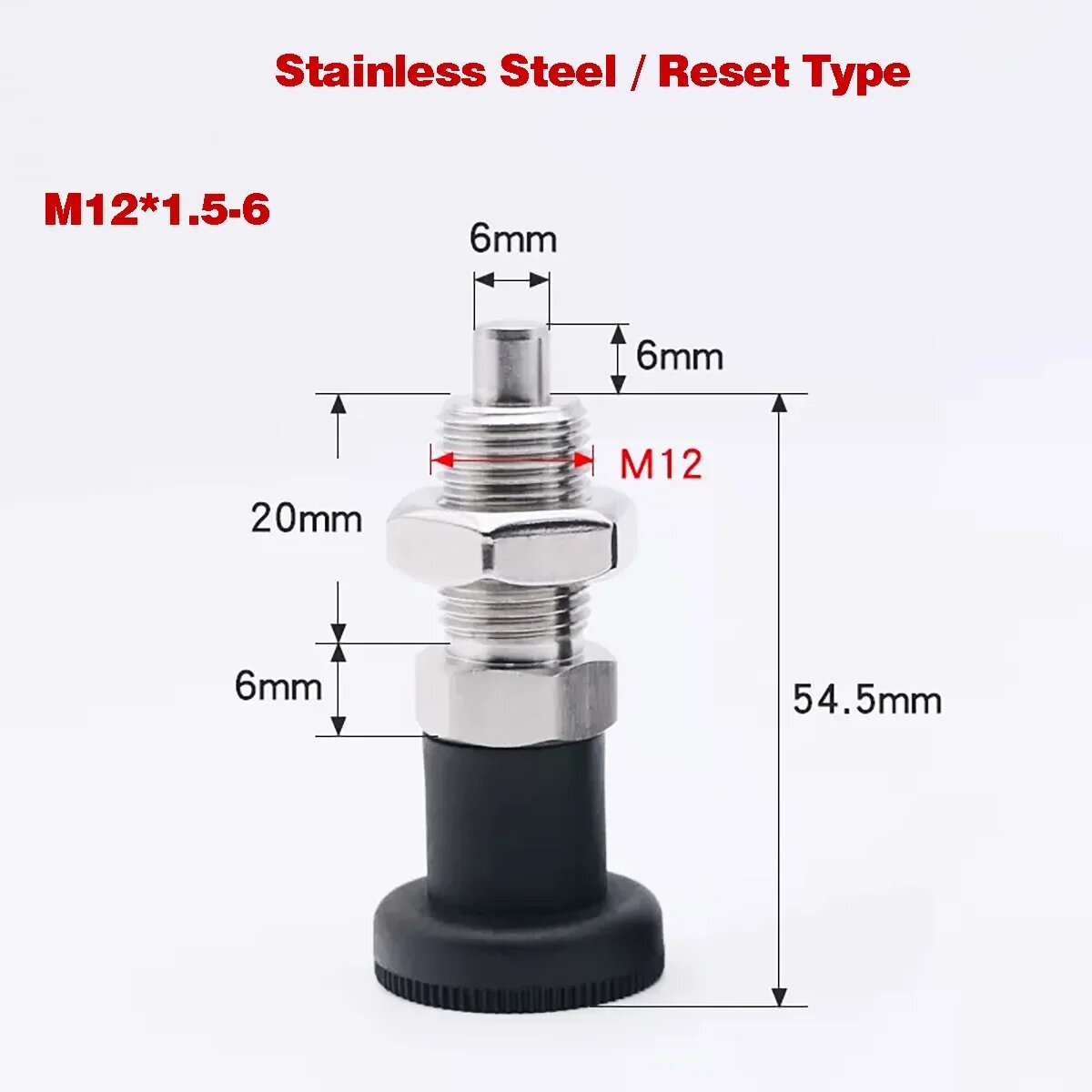 Самоблокирующийся штифт M12x1.5-6 из нержавеющей стали