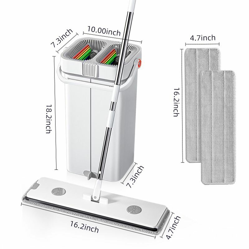 Швабра joybos с ведром и отжимом, для плоского пола без рук ведро, многофункциональные швабры из микрофибры -lj