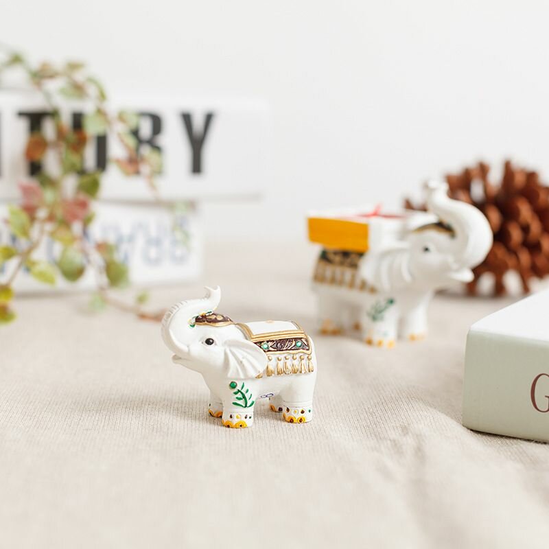 Статуя белого слона в тайском национальном стиле, подходящая для украшения рабочего стола