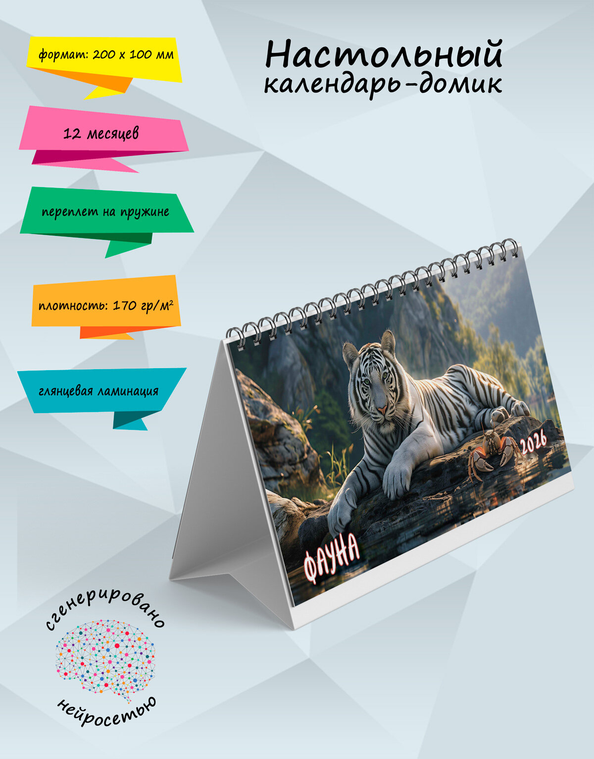 Настольный календарь-домик Фауна на 2026 год