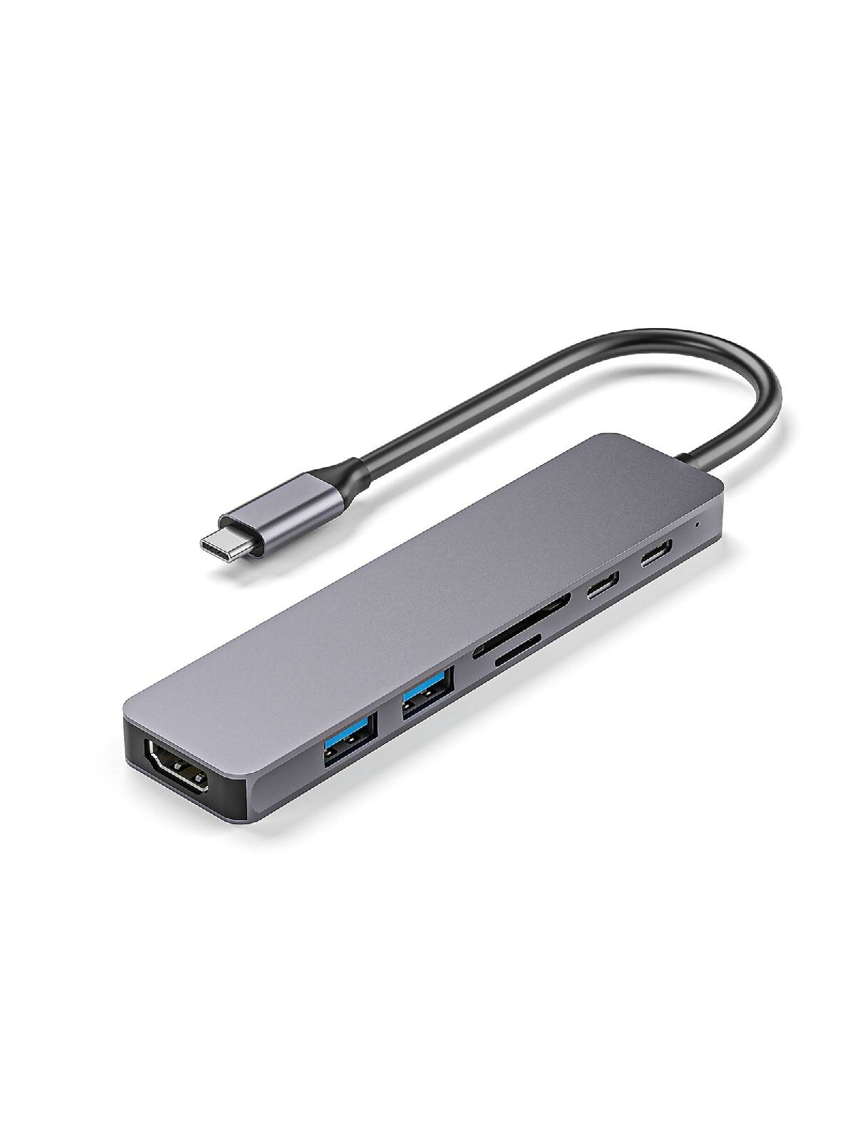 7 in 1 Type C Hub USB C Dock for Laptop Desktop,2xUSB3.0 4K Port Display, USB Ports, Fast Charging, Aluminum Alloy