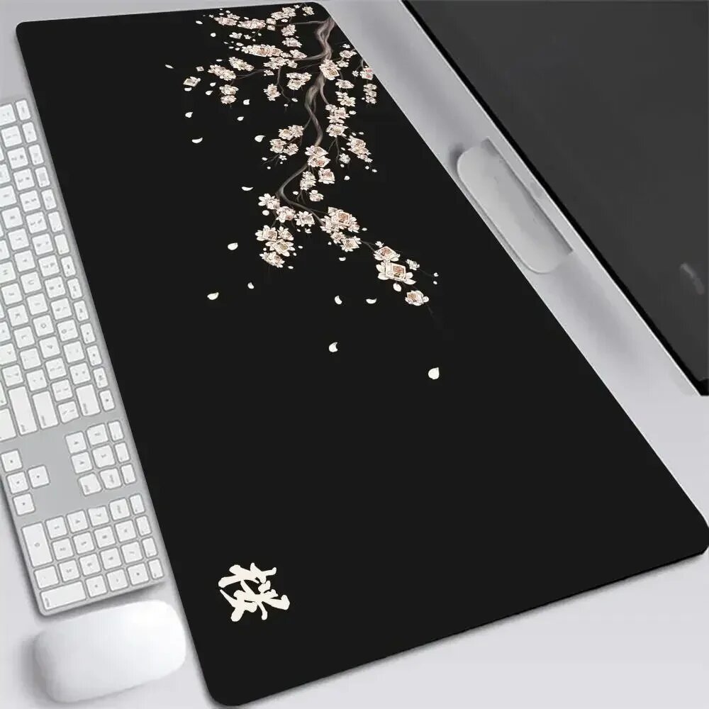 Японский коврик для мыши Cherry Blossom XXL серый коврик для ноутбука игровой настольный коврик Сакура коврик для мыши аниме офисный ковер геймерская клавиатура компьютерные столы