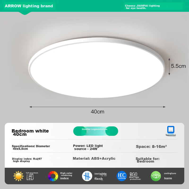 ARROW LED Ceiling Light, Bedroom Light Fixture, Living Room Lighting, Study And Balcony Lamp, Slim Bedroom Ceiling Light
