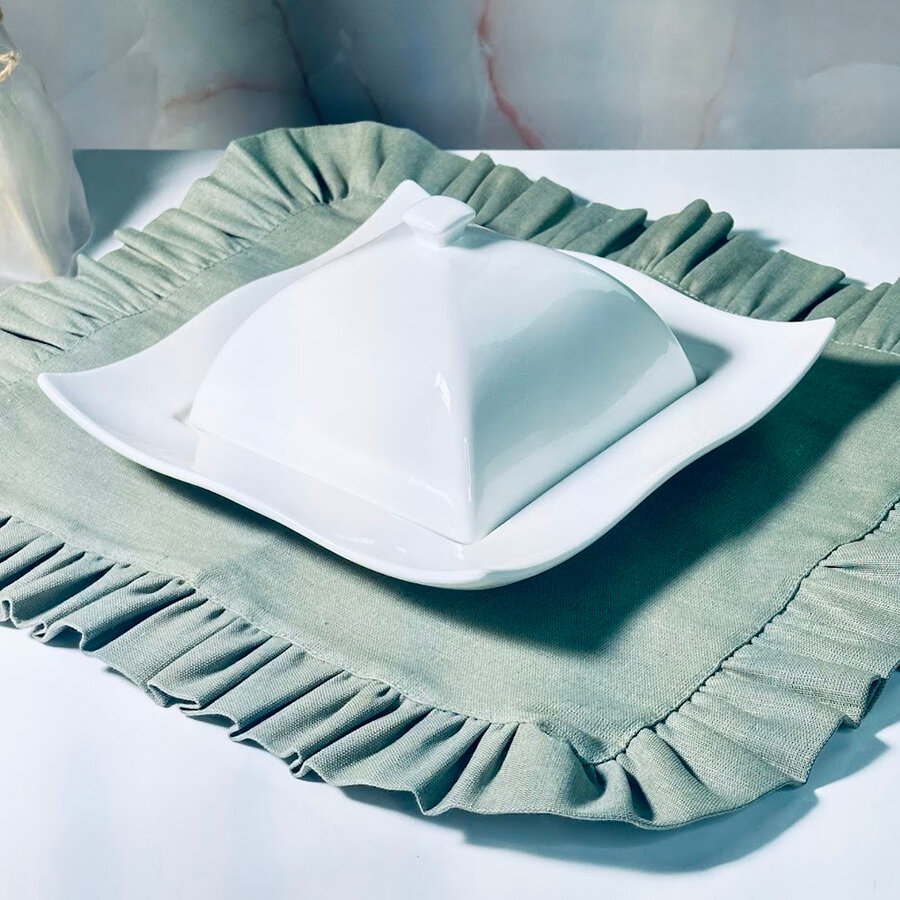 Блюдо сервировочное с крышкой Lenardi Bianco, фарфор, 23 см