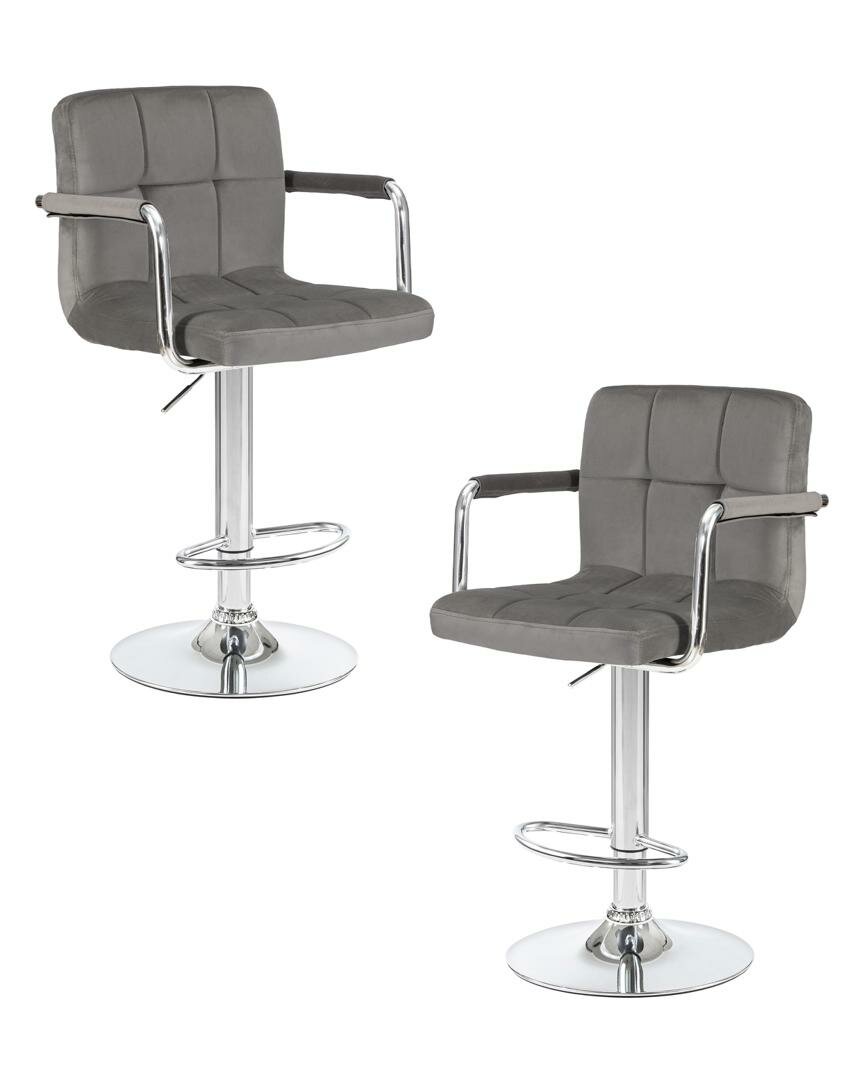Стул барный DOBRIN Набор 2 шт Стул барный DOBRIN KRUGER ARM, серый велюр (MJ9-75) арт. LM-5011-N_CH-M_V-MJ9-75
