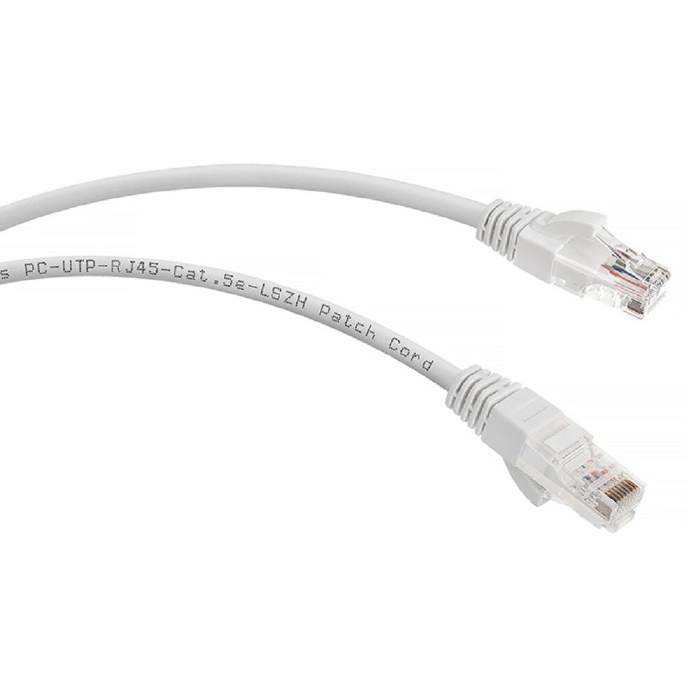 Патч-корд Cabeus PC-UTP-RJ45-Cat.5e-0.5m-WH-LSZH, белый, 0.5м