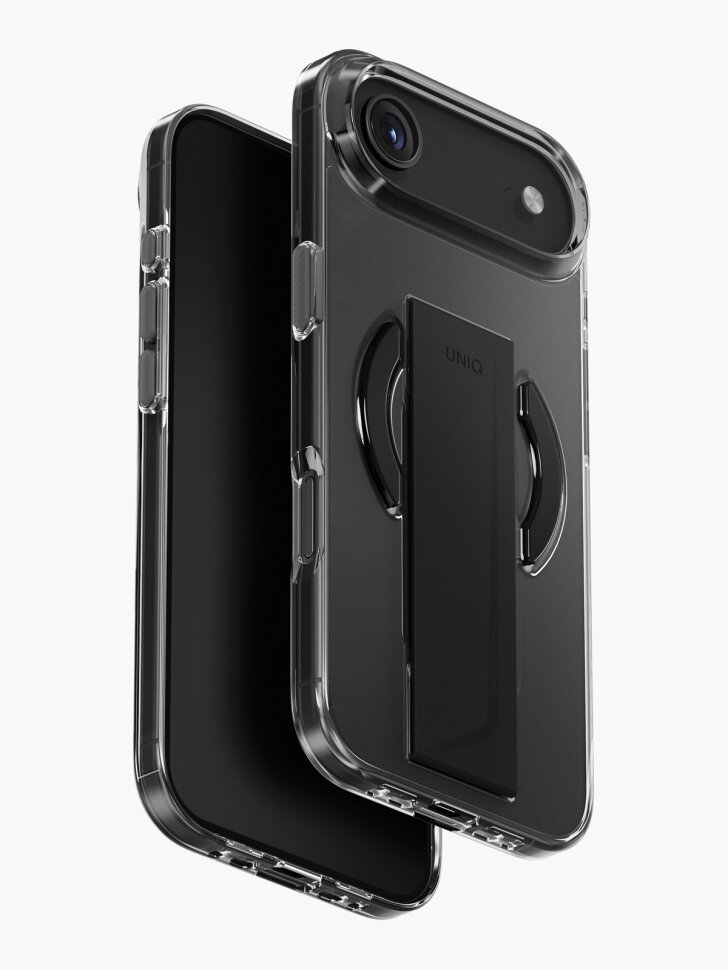 Uniq чехол MagSafe для iPhone Air, Heldro Air с силиконовым ремешком FlexGrip, черный