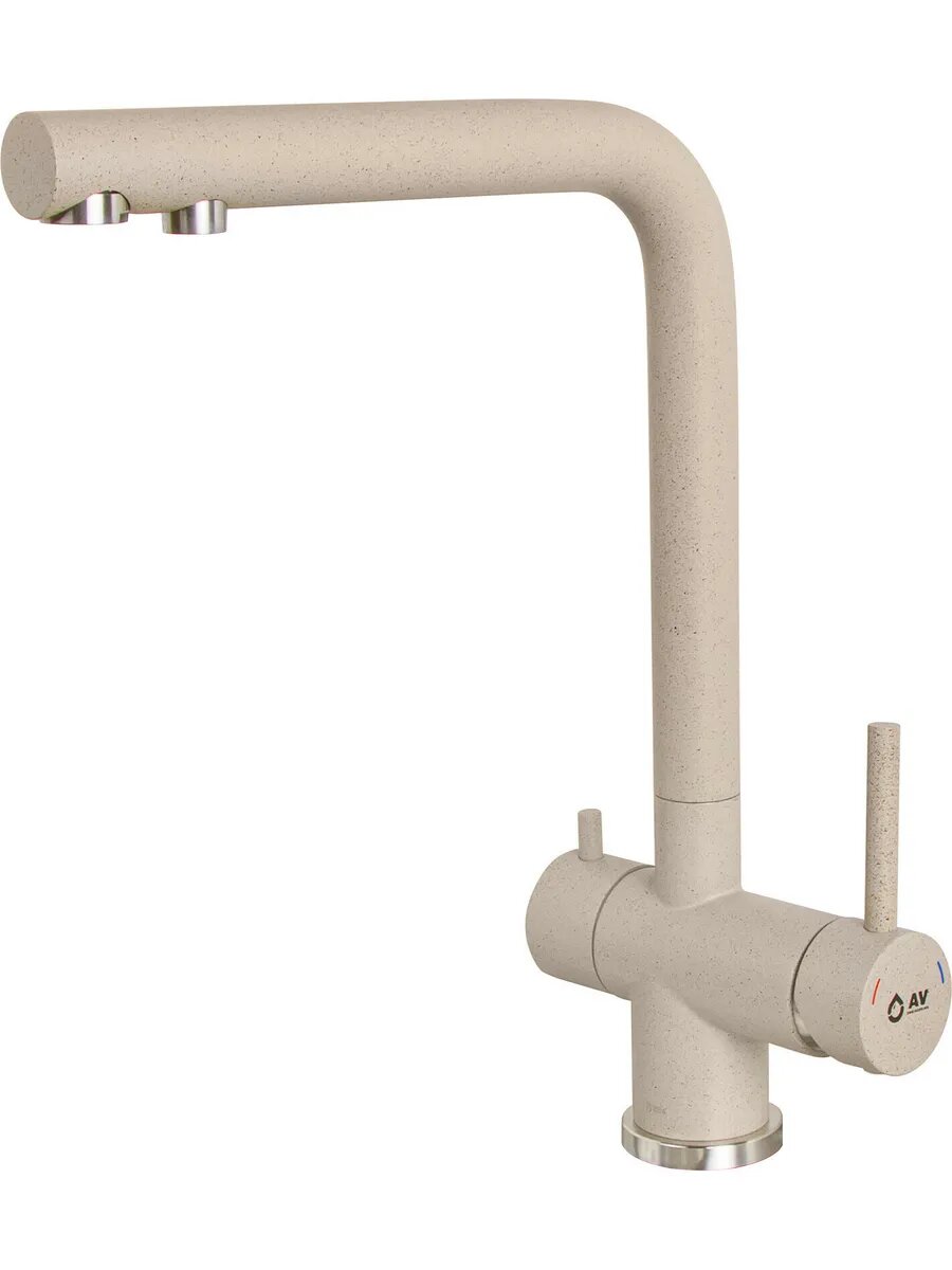 Смеситель для кухни AV ENGINEERING серия Zar с краном для питьевой воды, гранит (AVZAR4-B304GTWF)
