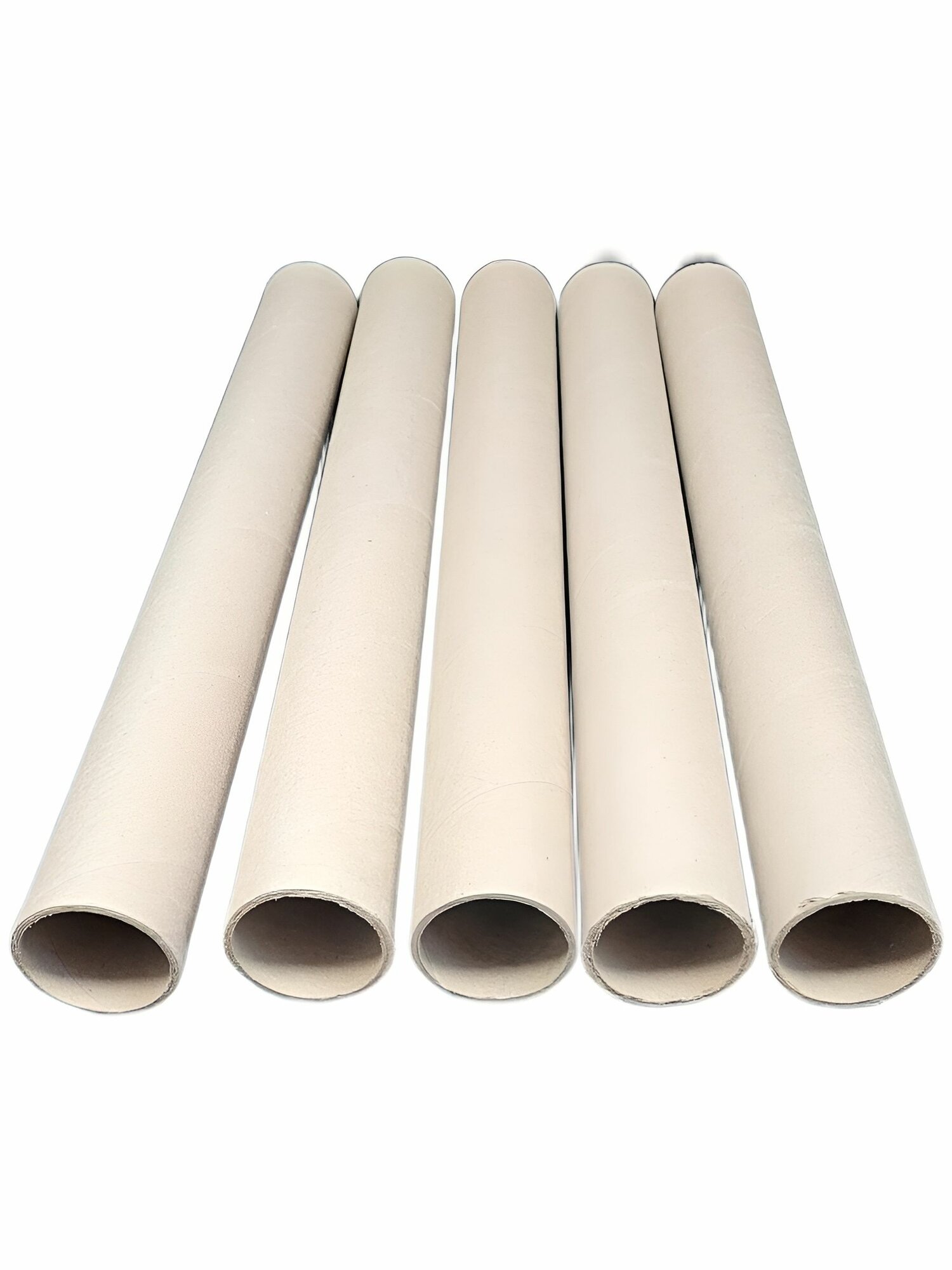5 штук. Картонные твердые втулки, тубус твердый, 52 см длина.