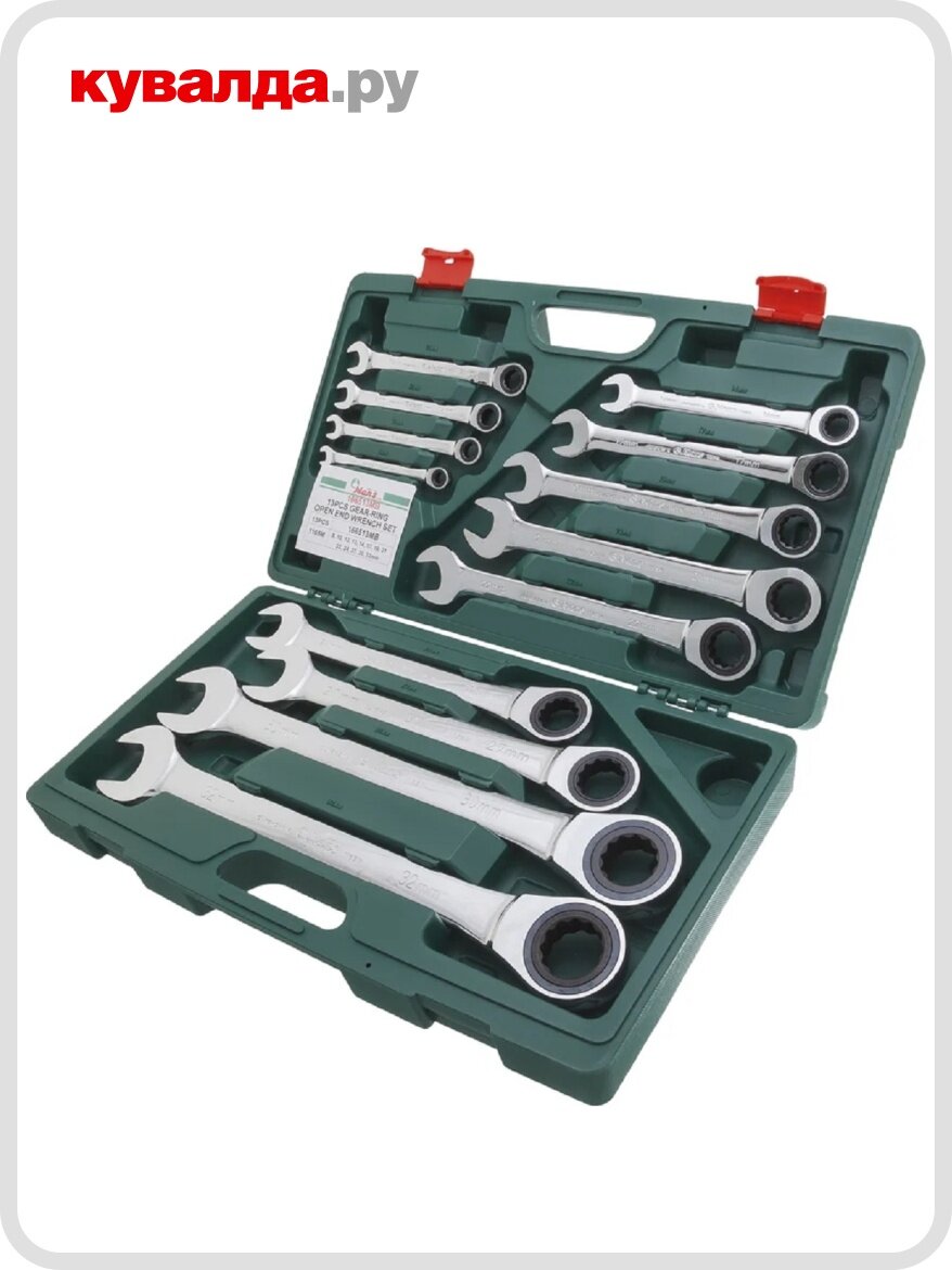 Набор накидных ключей HANS 166513MB комплект трещоточных 8-32 мм, 13 шт