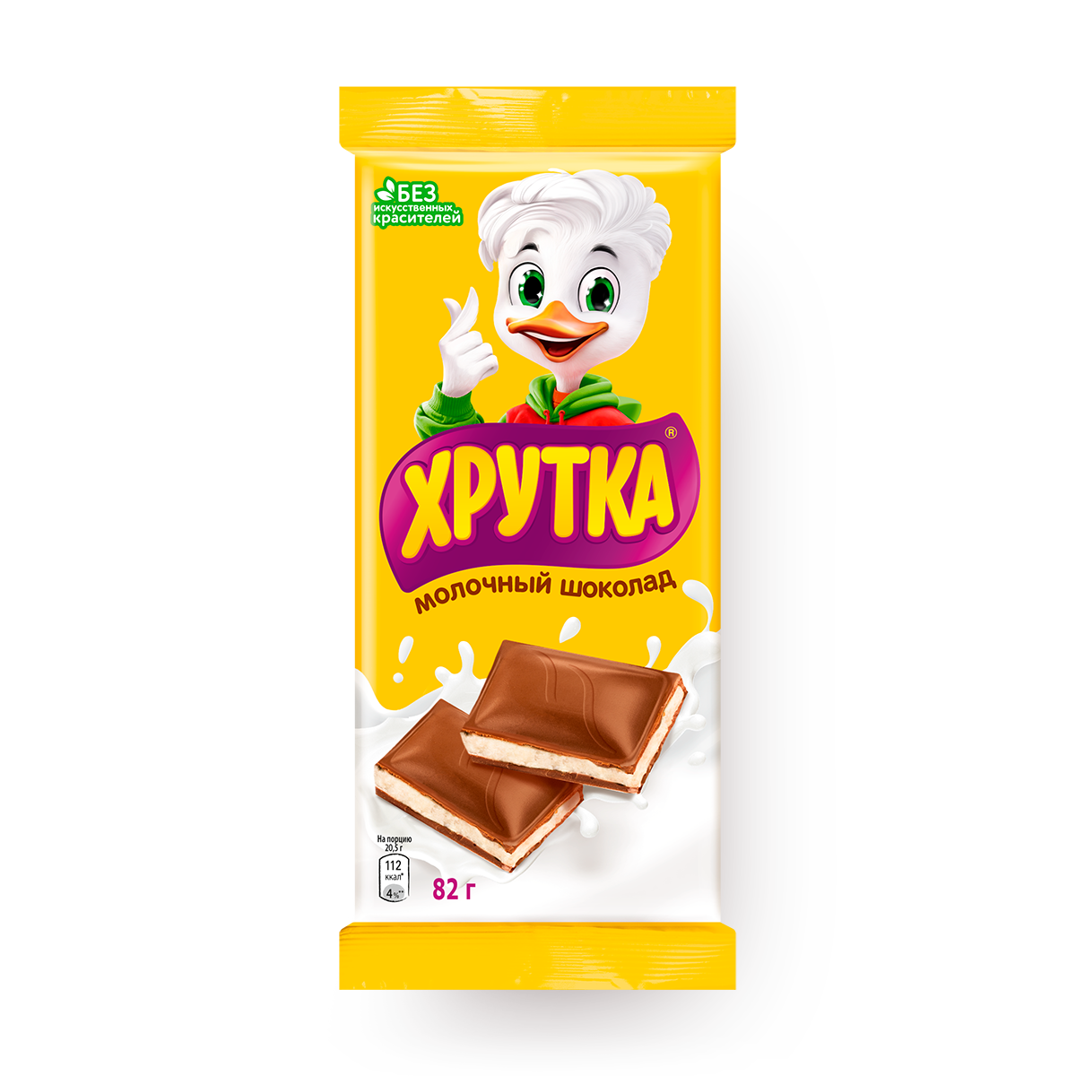 Шоколад молочный Хрутка, с молочной начинкой, 82 г, 1 упаковка