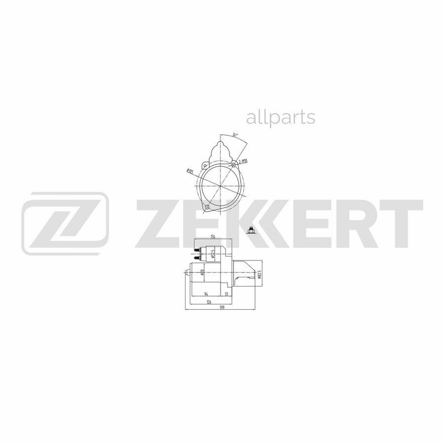 ZEKKERT AN-1089 Стартер VW LT 28-35 II LT 28-46 II 96- MB C-Class (W202/203 S202/203 CL203) 93- M-Class (W163) 98