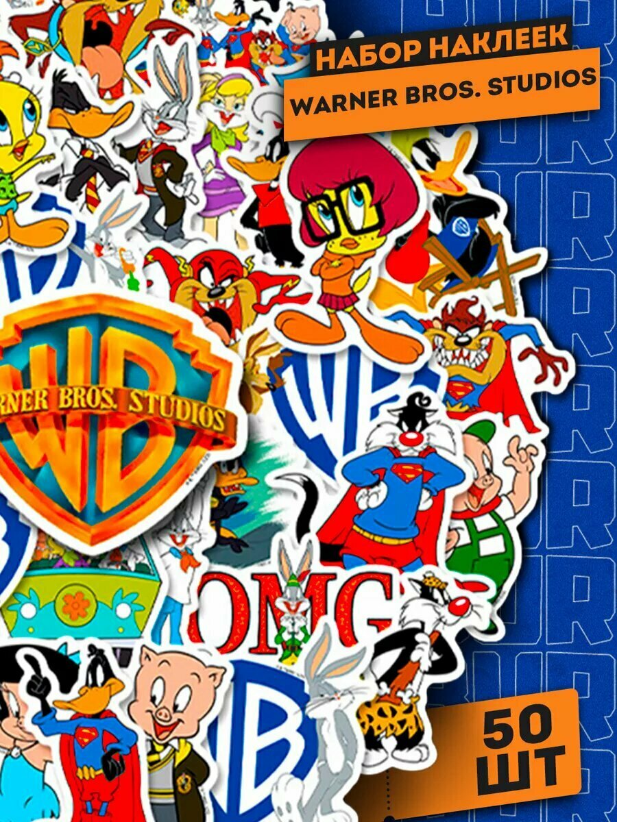 Набор самоклеящихся виниловых наклеек Warner Bros. 50 шт