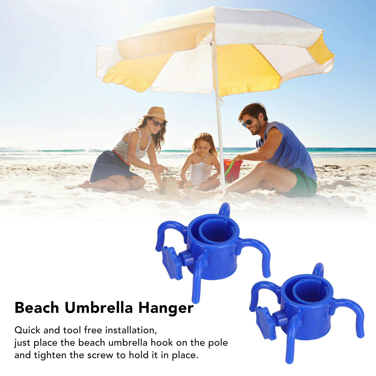 Шт. пластиковый пляжный зонт подвесной крючок вешалка для зонта 4 зубца шляпа для полотенец держатель для солнцезащитных очков синий