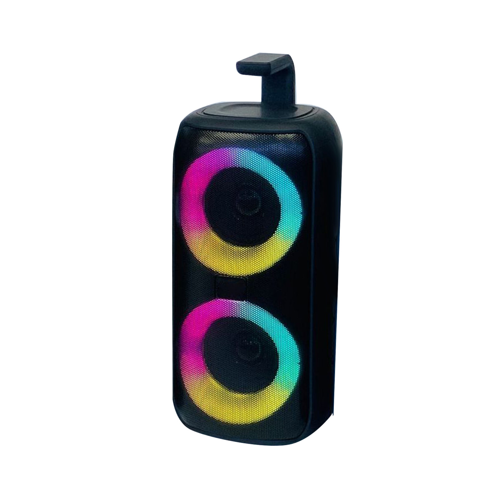 Колонка портативная A85 RGB light, черный, зеленый, синий, время работы 2-4ч, Bluetooth 5.2, размер 106*108*253мм, вес 1062г, батарея 18650 3000мАч, размер корпуса 57мм, импеданс 4Ом 10Втх2, зарядка 5В, время зарядки 5ч, набор 1 шт.