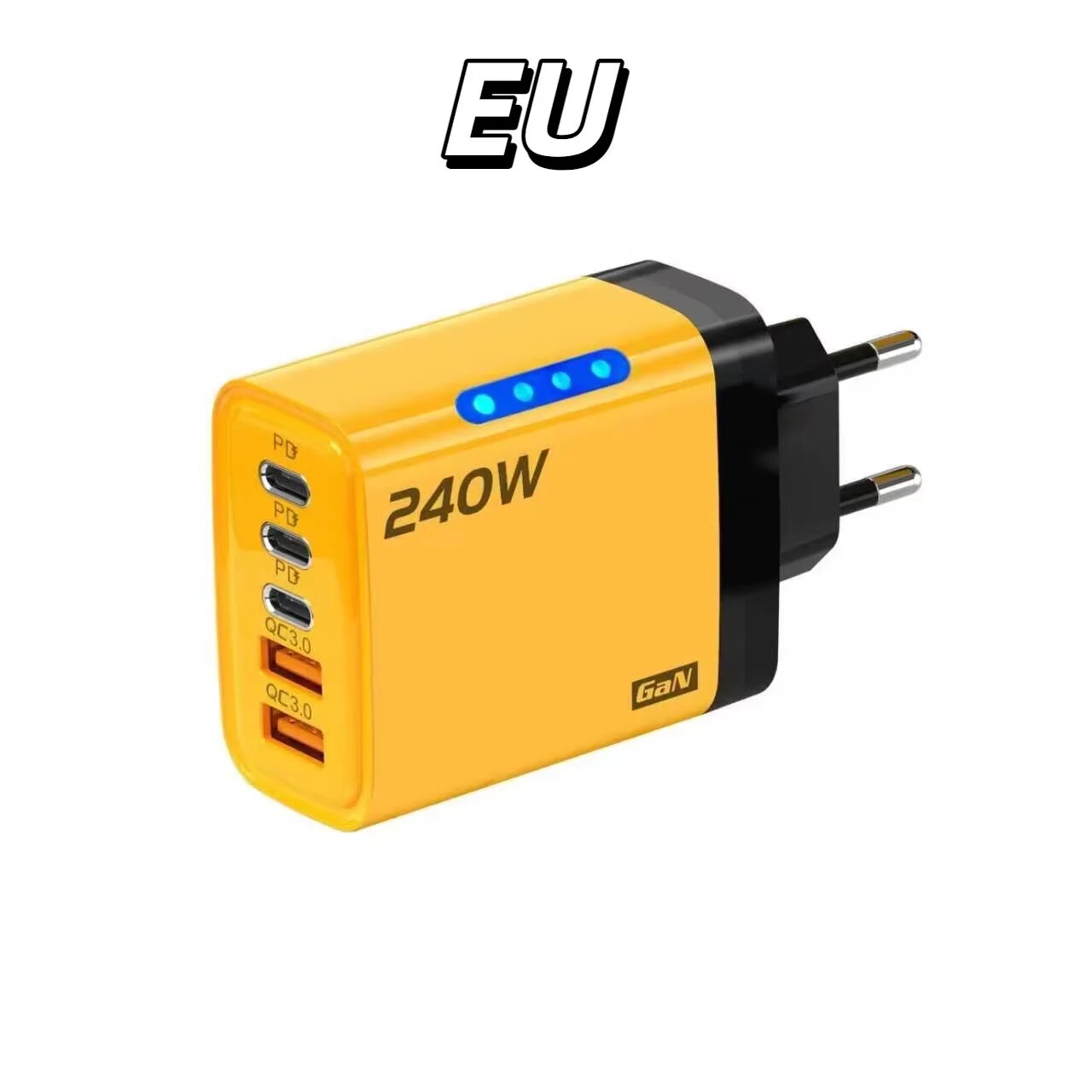 Зарядное устройство GaN 240W EU, 5 в 1, USB+Type-C