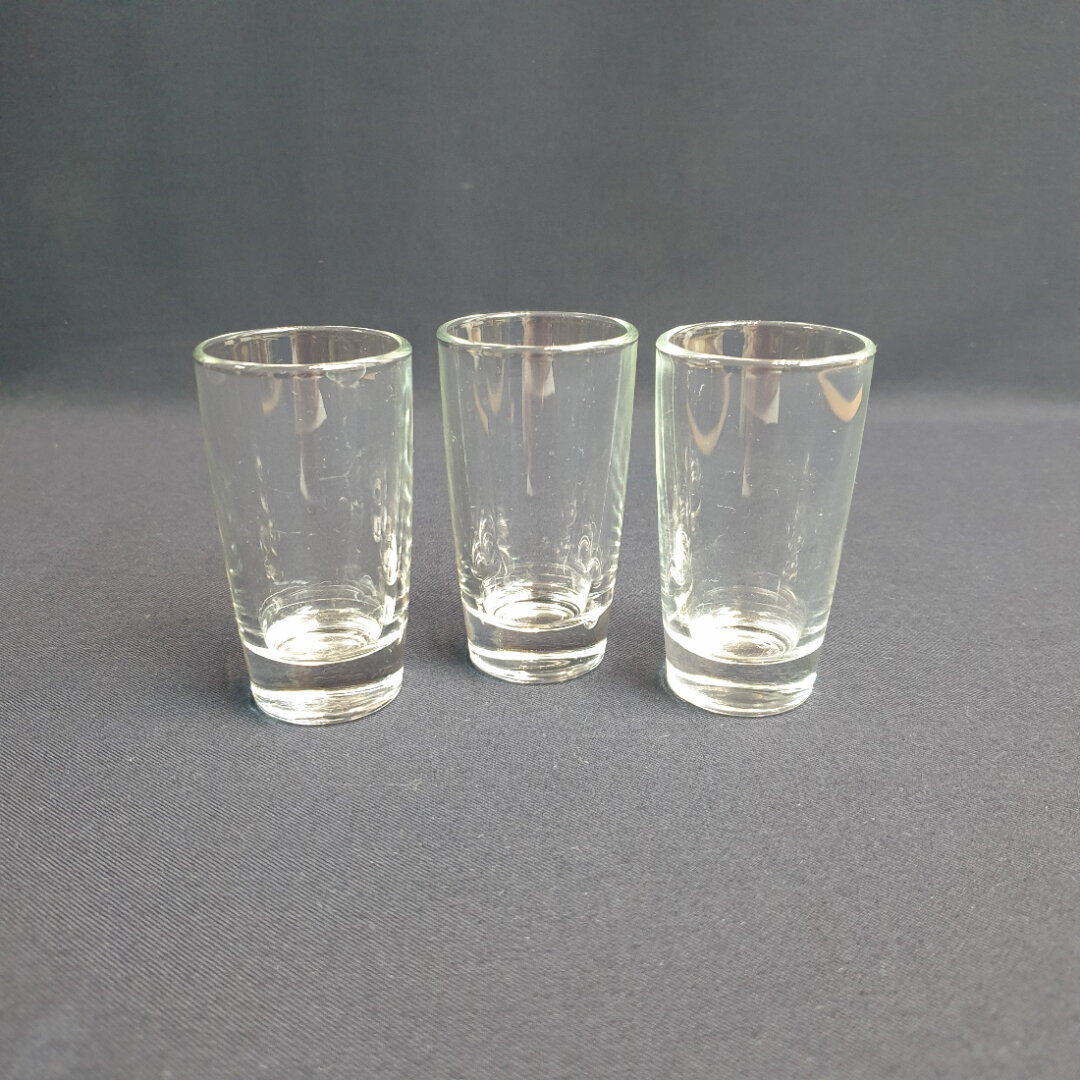 Набор из 3 стопок, стекло 50 мл 8 см, винтаж СССР