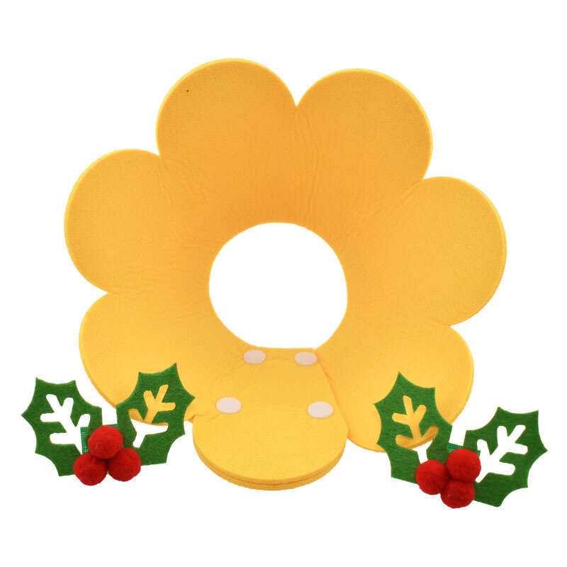 Коллар из фетра с подсолнухом, анти-грызущий, анти-лизательный, полотенце для слюней, защитный регулируемый воротник для домашних животных после операции