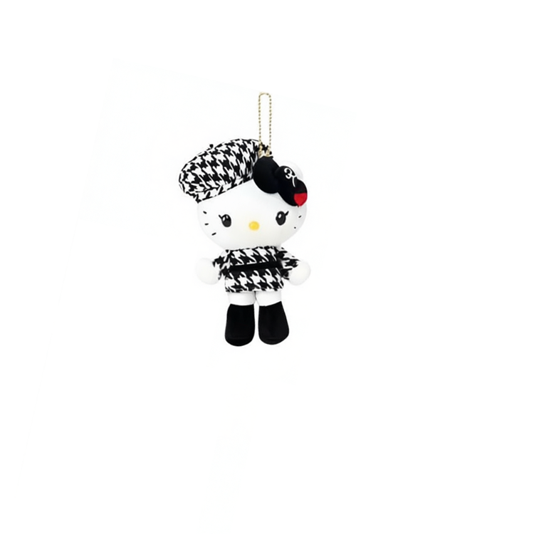 Санрио Houndstooth Collection Hello Kitty Hello Kitty Плюшевые брелки Маленький Высокий