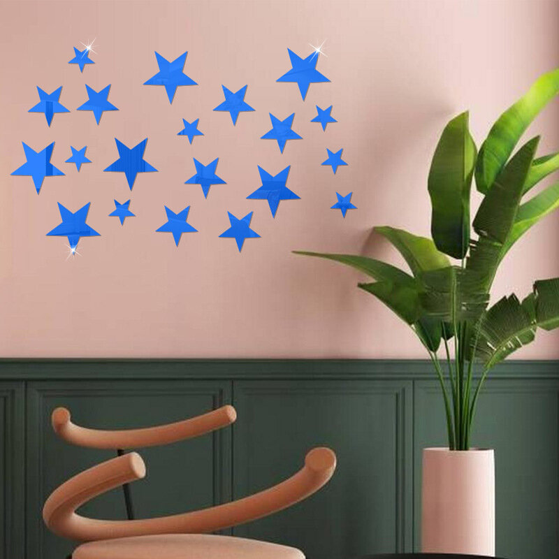 Трансграничная акриловая наклейка на стену 20 звезд комбинированная зеркальная наклейка для гостиной фоновая стена