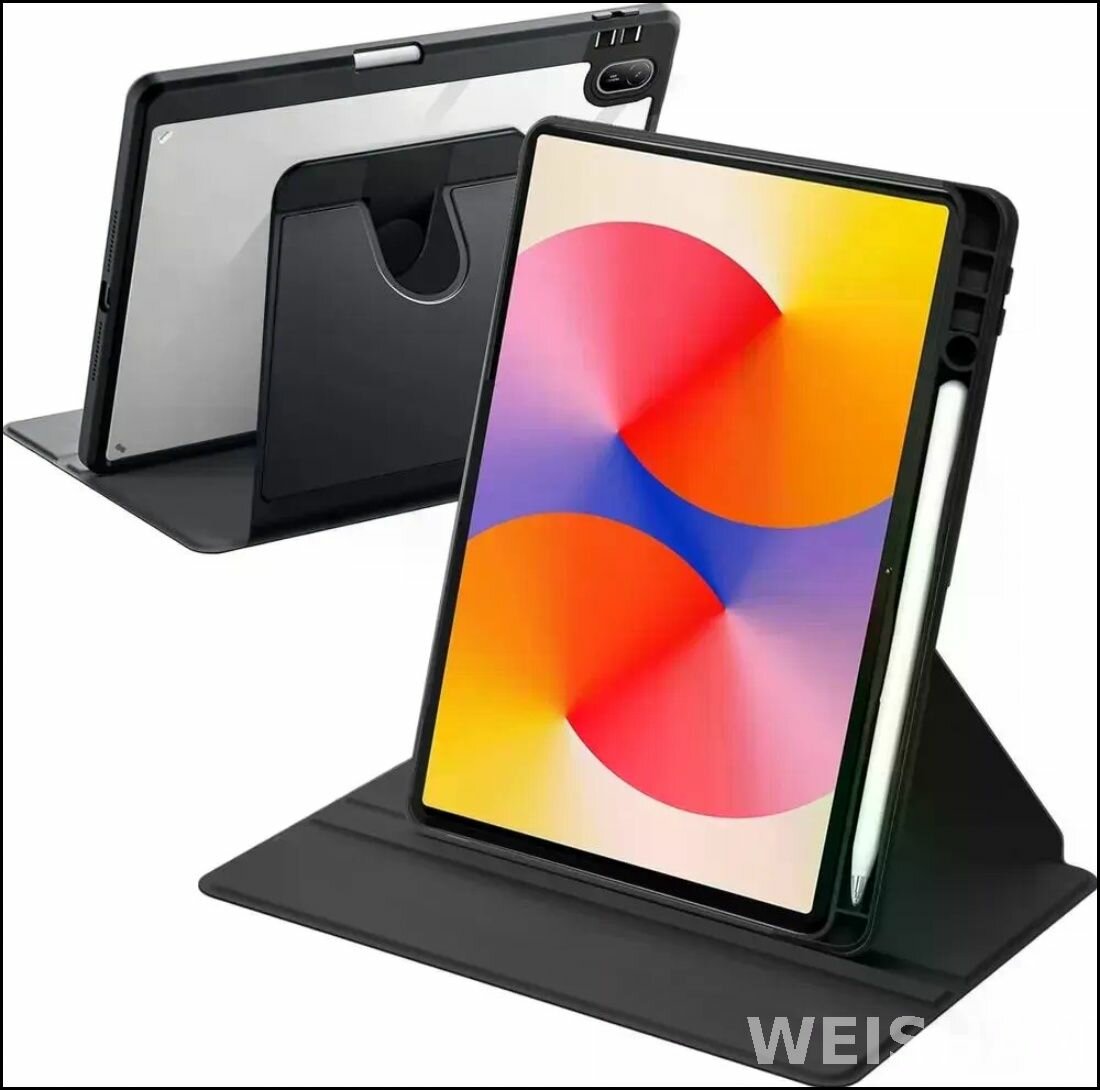 Противоударный чехол для планшета Huawei Matepad SE 11 2024 (AGS6-W09, AGS6-L09) с отсеком для стилуса с поворотом 360, Черный