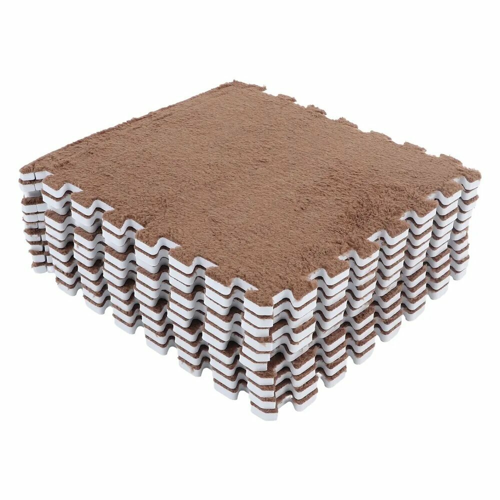 10 шт. плюшевый коврик из пенопласта, мягкий толстый раздельный плюшевый коврик из пенопласта для пола в комнате, коричневый