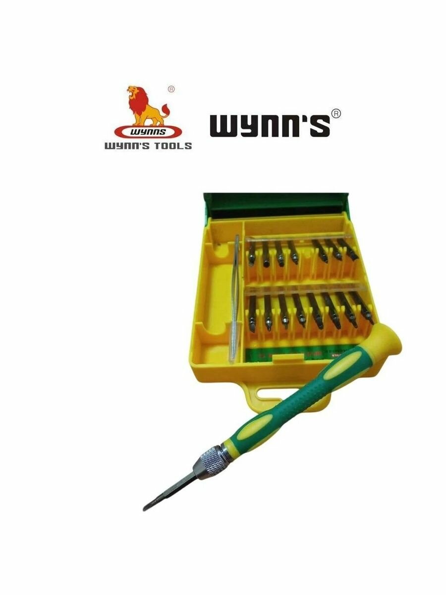 Отвертка для точных работ + биты (34пред.) W0356А/Wynns Tools